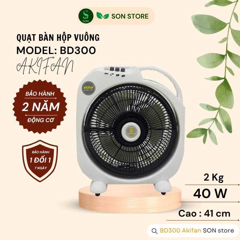 Quạt Để Bàn AKIFAN BD300 40W - Cao 41cm - 2Kg Nhỏ Gọn Nhẹ. | Shopee Việt Nam