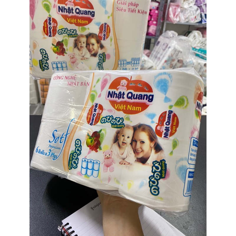 Bịch 6 cuộn giấy vệ sinh cao cấp Nhật Quang dai,mịn,đẹp chính hãng | Shopee Việt Nam