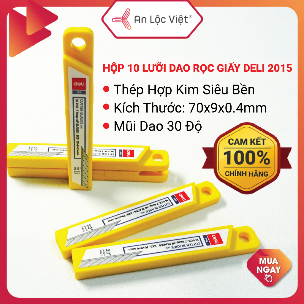 Hộp 10 Lưỡi Dao Rọc Giấy Deli E2015 2011 Cao Cấp, Chất lượng, nhỏ gọn ...