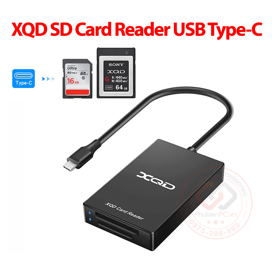 Đầu đọc thẻ nhớ XQD SD Card Reader USB Type-C. Đọc thẻ nhớ Sony G/M ...