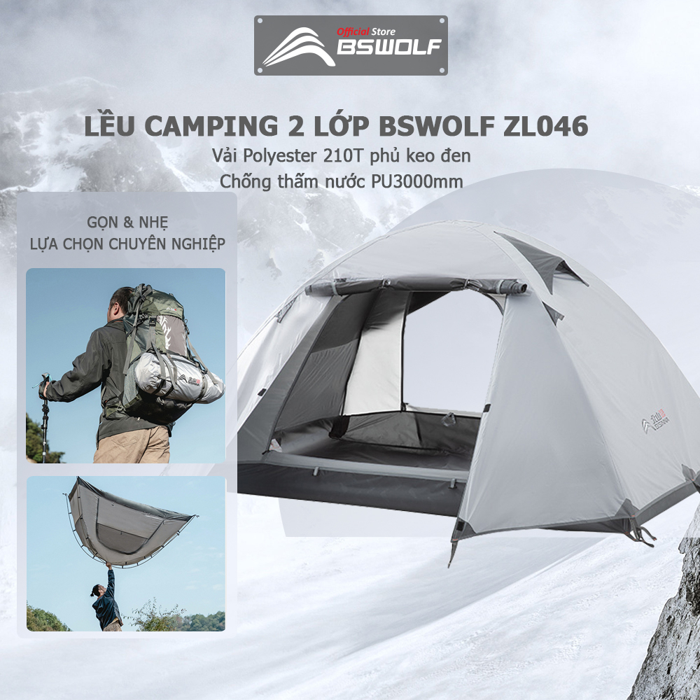 Lều Cắm Trại Lều Dã Ngoại Chuyên Nghiệp Trekking BSWOLF-ZL046 Chống Thấm PU3000mm Chống Nắng UPF ...