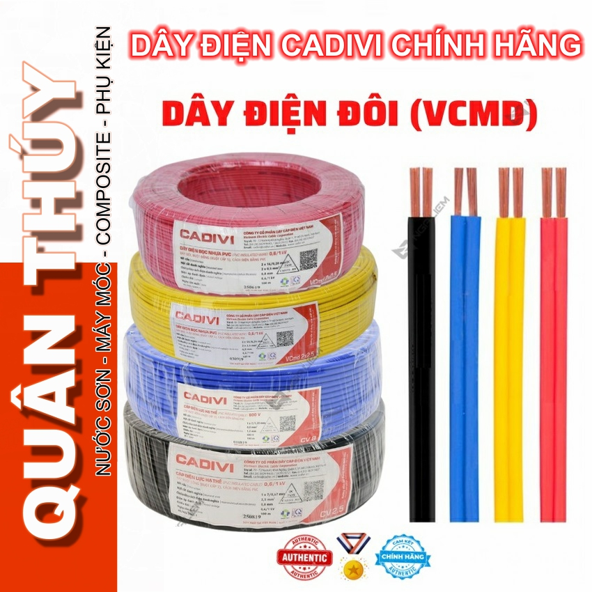 Dây Điện Đôi mềm 1 lớp vỏ Vcmd (2x0.5 - 2x0.75 - 2x1.0 - 2x1.5 - 2x2.5 ...