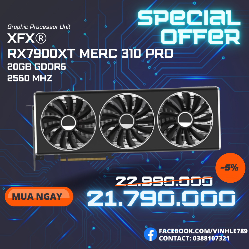 Card màn hình XFX RX 7900XT SPEEDSTER MERC 310 PRO [NEW] | Shopee Việt Nam