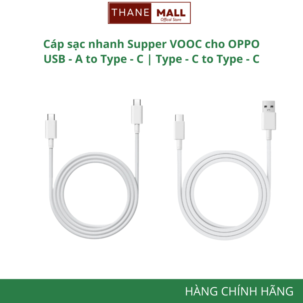 Cáp Sạc nhanh OPPO Type C Super VOOC 6.5A | 8A | 10A (C - C) Hàng Chính Hãng | Shopee Việt Nam