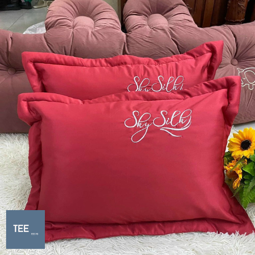 Vỏ gối đầu lụa, họa tiết thêu 100% - kích thước 65x45 | Shopee Việt Nam