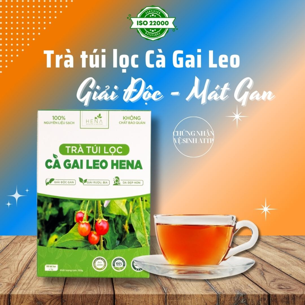 Cà Gai Leo Túi Lọc Nguyên chất 30 túi Hena 150g, Trà Thảo Mộc Cà Gai ...