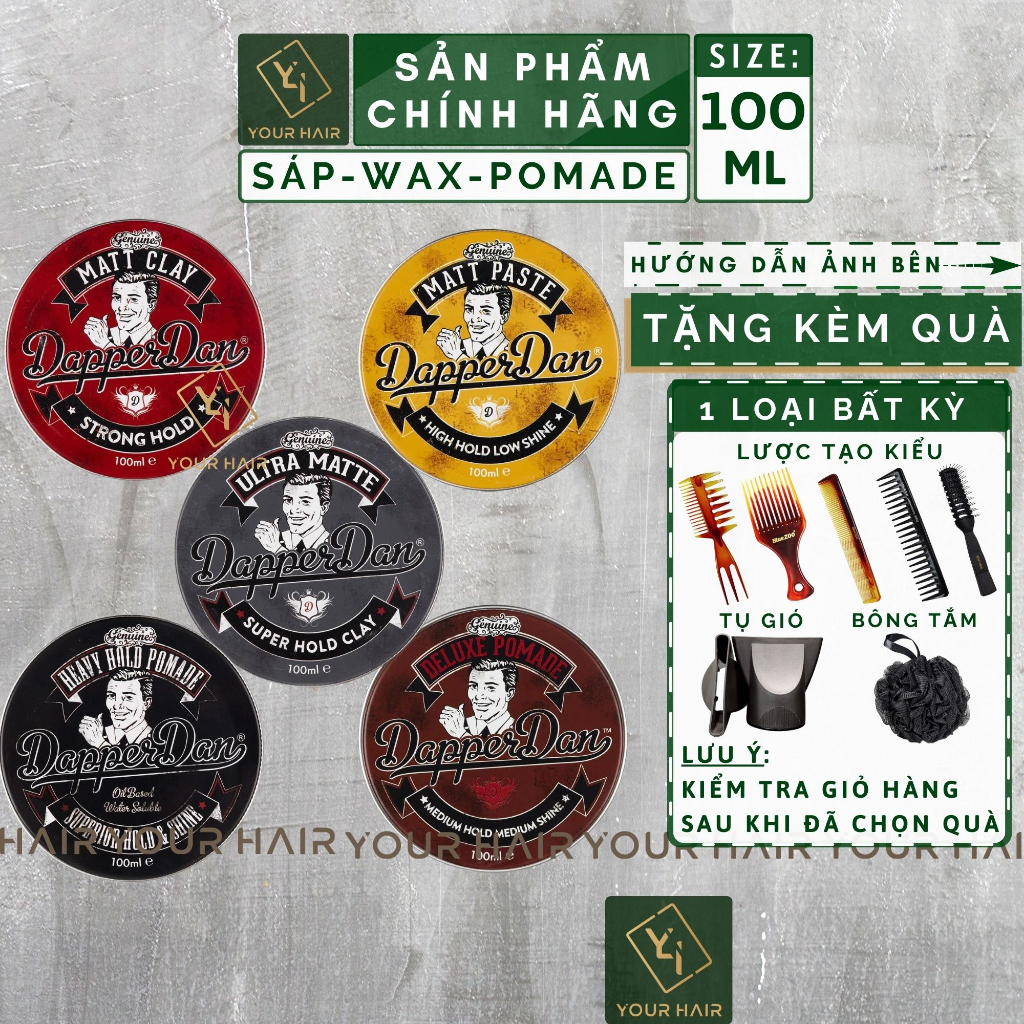 [Full Line] Sáp tạo kiểu Dapper Dan - 100ml | Heavy Hold - Matt Clay - Ultra Matte Clay - Deluxe ...