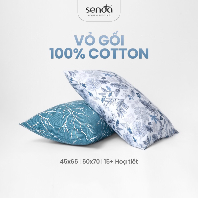 Vỏ gối Cotton Twill 40s 50x70 45x65 cm Sen Đá Home Bedding họa tiết hoa ...