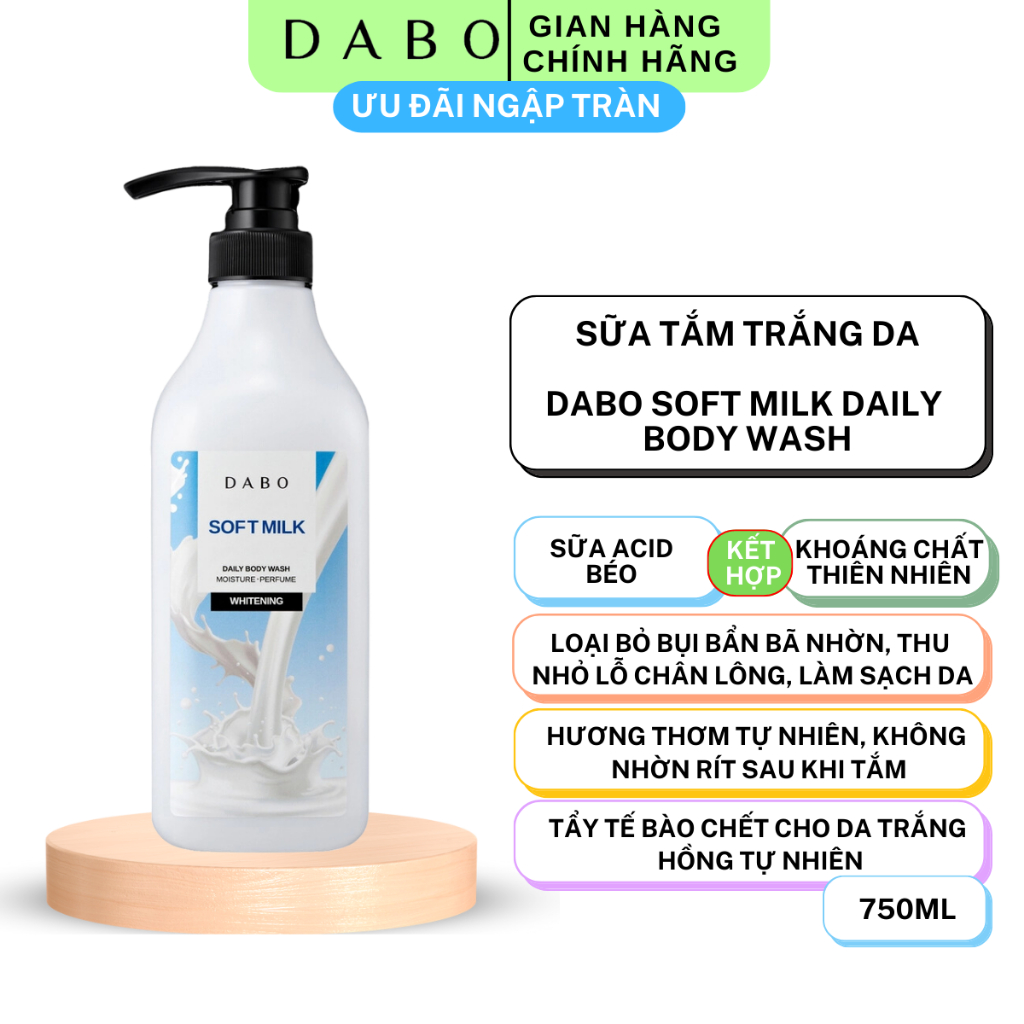 DABO CHÍNH HÃNG Sữa tắm tinh chất sữa dưỡng trắng làm sáng da - DABO ...