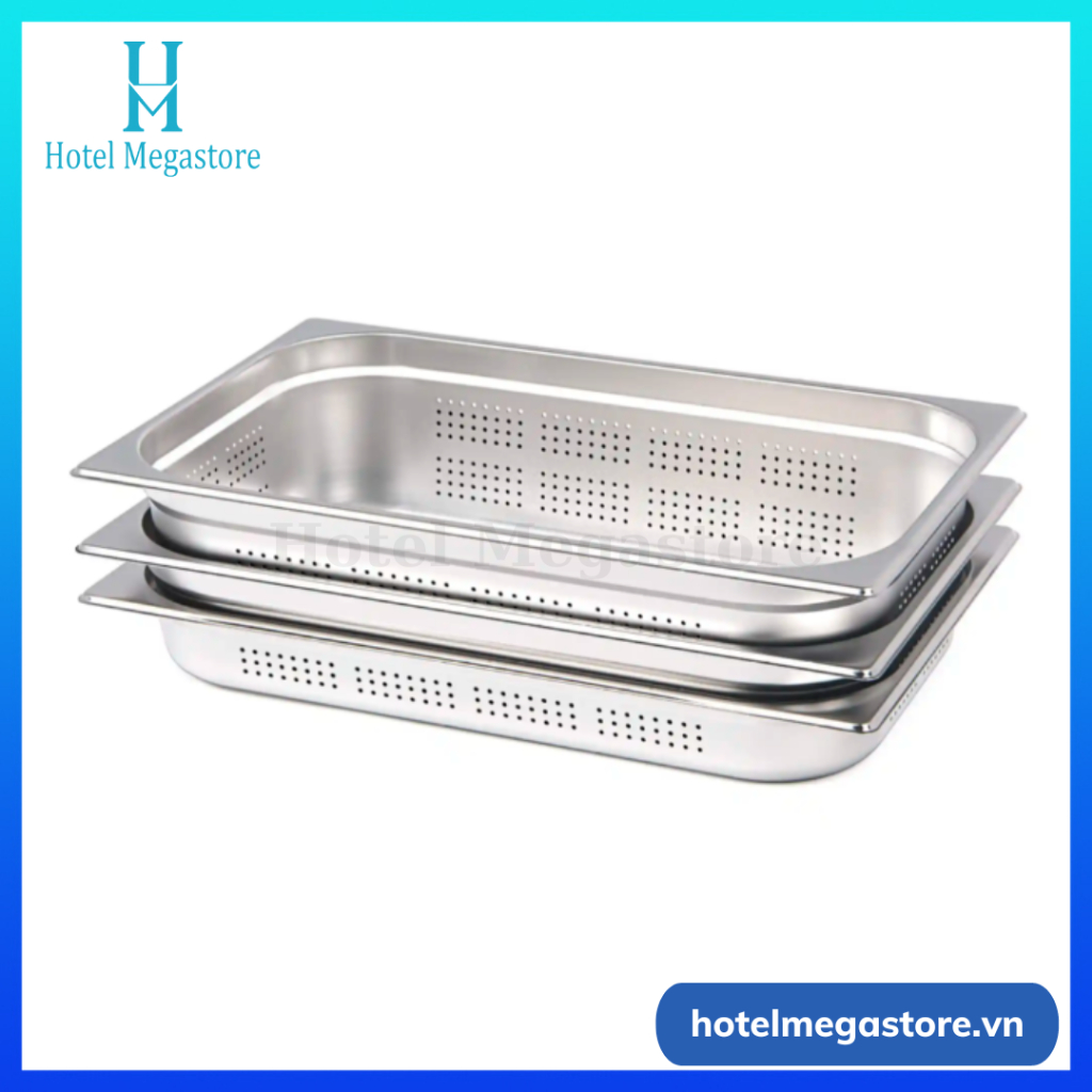 Khay GN 1/1 inox đục lỗ kích thước 53x32.5cm | Shopee Việt Nam