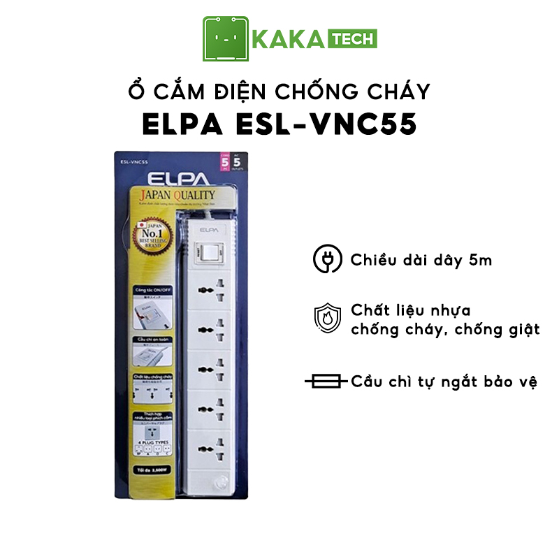 Ổ cắm điện chống cháy ELPA ESL-VNC55 chuẩn nhật - hàng chính hãng | Shopee Việt Nam