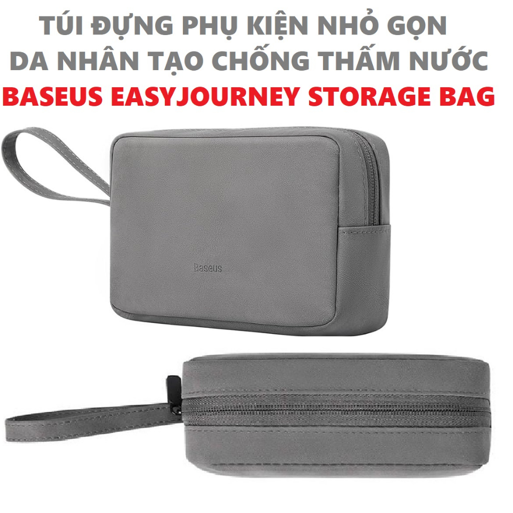 Túi đựng phụ kiện nhỏ gọn da nhân tạo chống thấm Baseus Easyjourney Storage Bag | Shopee Việt Nam