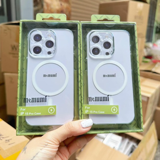 Ốp lưng Memumi trong cứng hỗ trợ sạc cho iPhone 15 Pro Max/ 15 Pro siêu ...