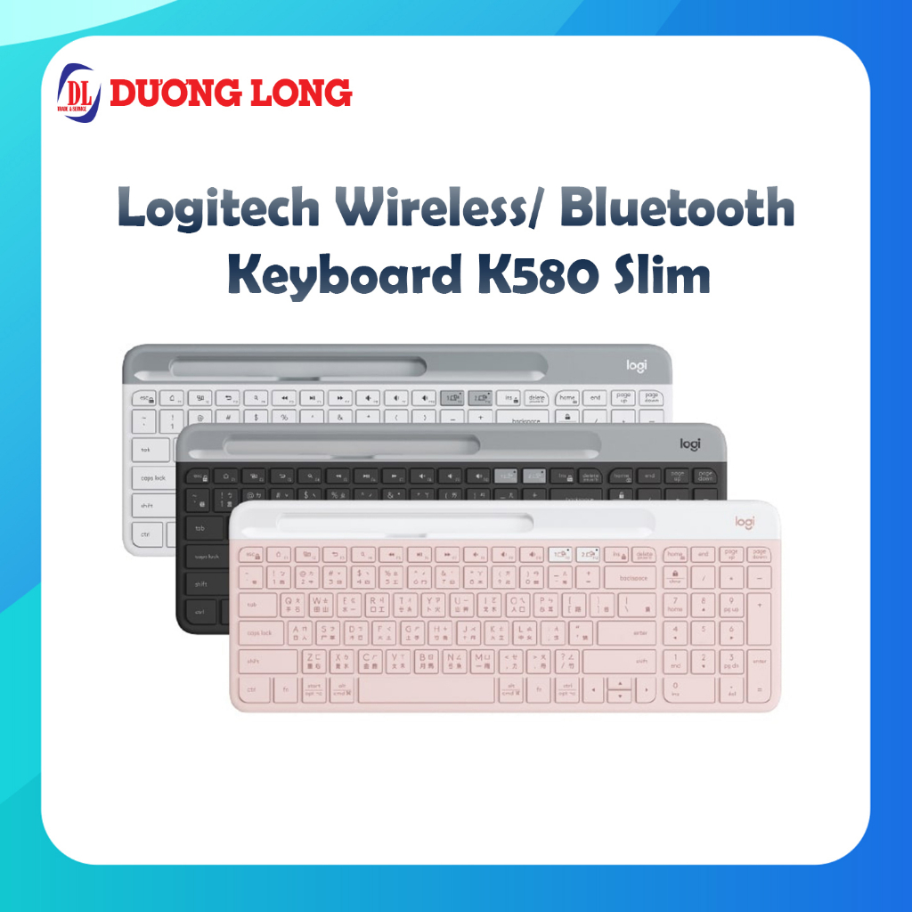 Bàn phím Logitech Wireless/ Bluetooth Keyboard K580 Slim | Shopee Việt Nam