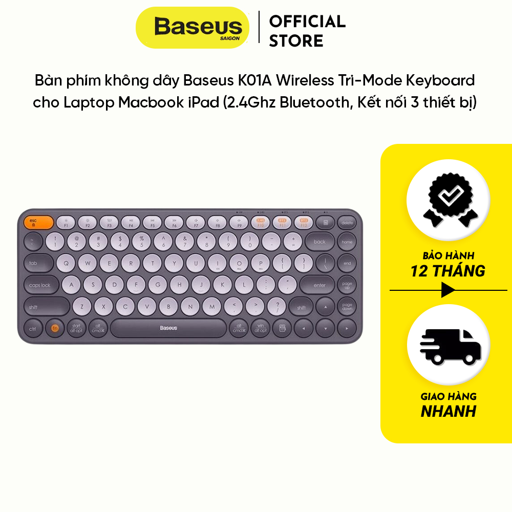 Bàn phím không dây Baseus K01A wireless tri-mode keyboard (2.4Ghz ...