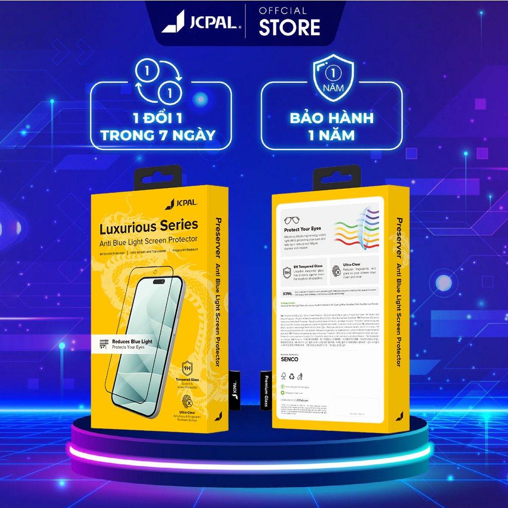 Kính cường lực JCPAL Chống Ánh Sáng Xanh IP 15| IP 15 Pro| IP 15 Plus| IP 15 Pro Max | Shopee ...