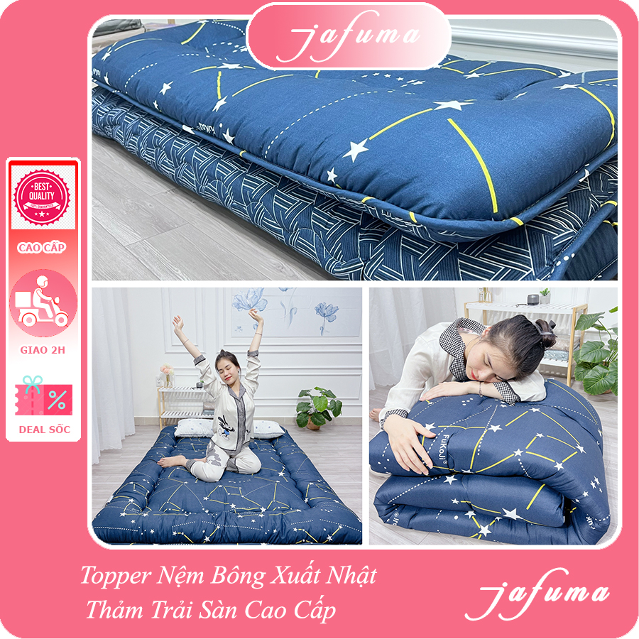 Nệm gấp 3 giá rẻ FUKOJI 1m 1m2 1m4 1m6 1m8 Dài 2m | Topper nệm bông ...