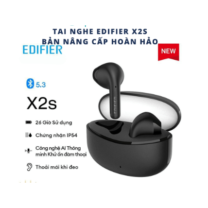Tai nghe EDIFIER X2S Bluetooth 5.3| Khử Ồn AI | Pin 28 giờ | Chống nước ...