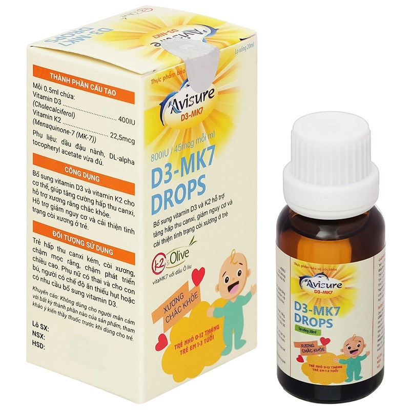 AVISURE D3-MK7 DROPS Bổ sung vitamin D3 và vitamin K2 | Shopee Việt Nam
