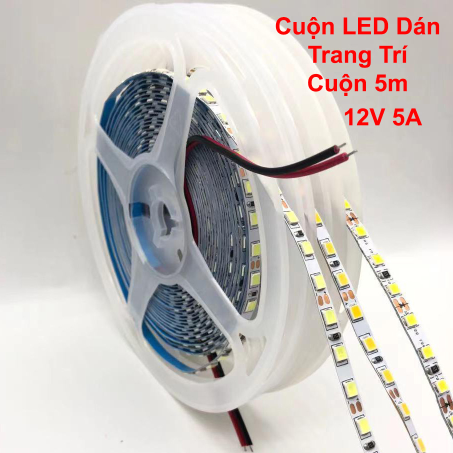 Cuộn Dây Led Dán Tường 2835 5m 12V 120 mắt LED Loại 8mm, Dây led dán ...