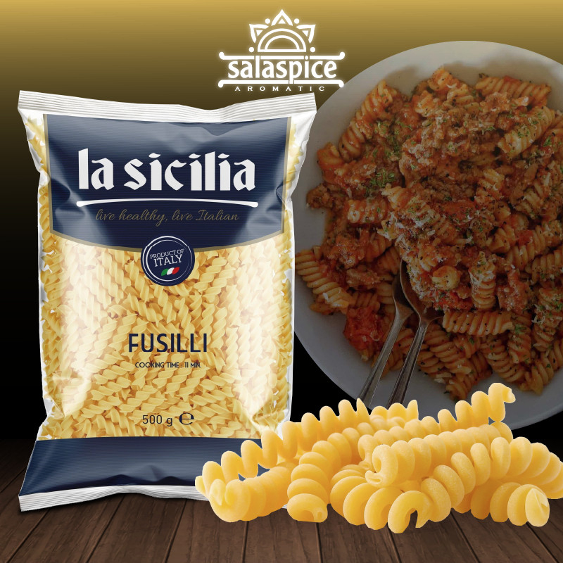 Nui Xoắn Fusilli Pasta La Sicilia nhập khẩu Ý gói 500gr ,dùng chế biến ...