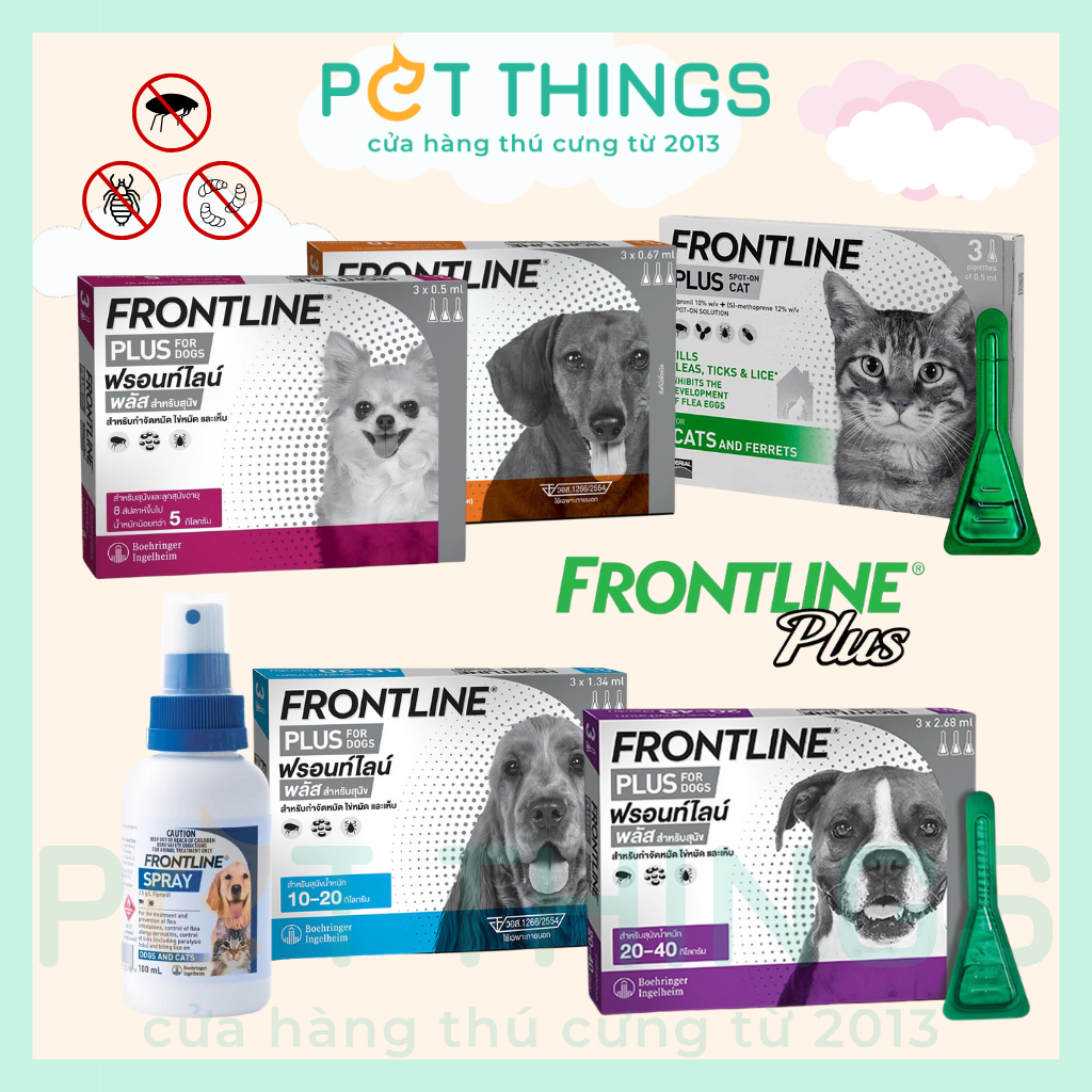 Tuýp nhỏ gáy ngừa ve rận, bọ chét, chí cho Chó Mèo Frontline Plus (1 ...