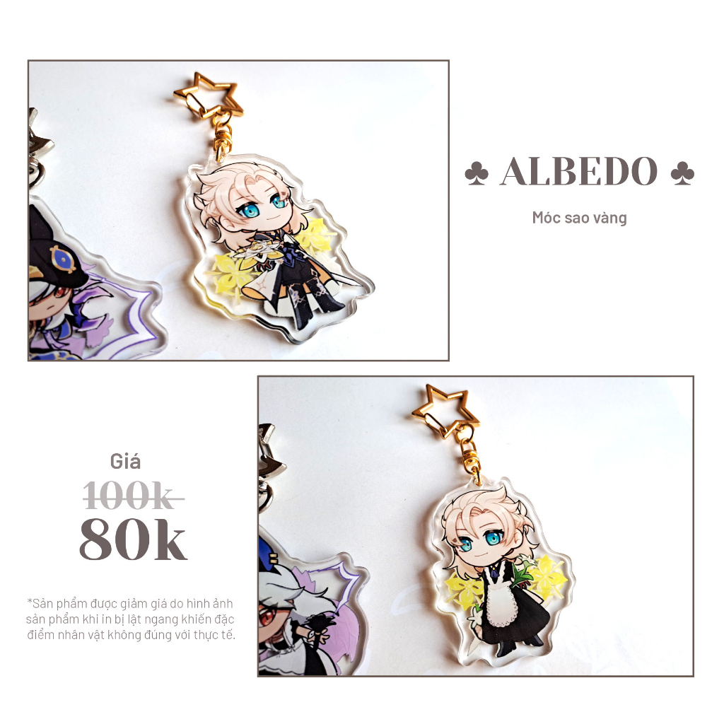 Móc khóa keychain Genshin Impact Albedo, Ayato, Cyno 6cm | Shopee Việt Nam