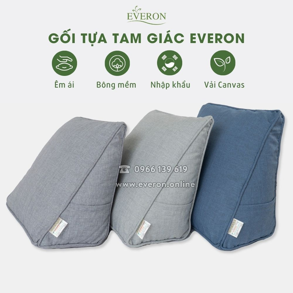 Chính Hãng Gối Tựa Tam Giác Everon đa Năng Kể đầu Giường Tiện Lợi Và êm ái Shopee Việt Nam 