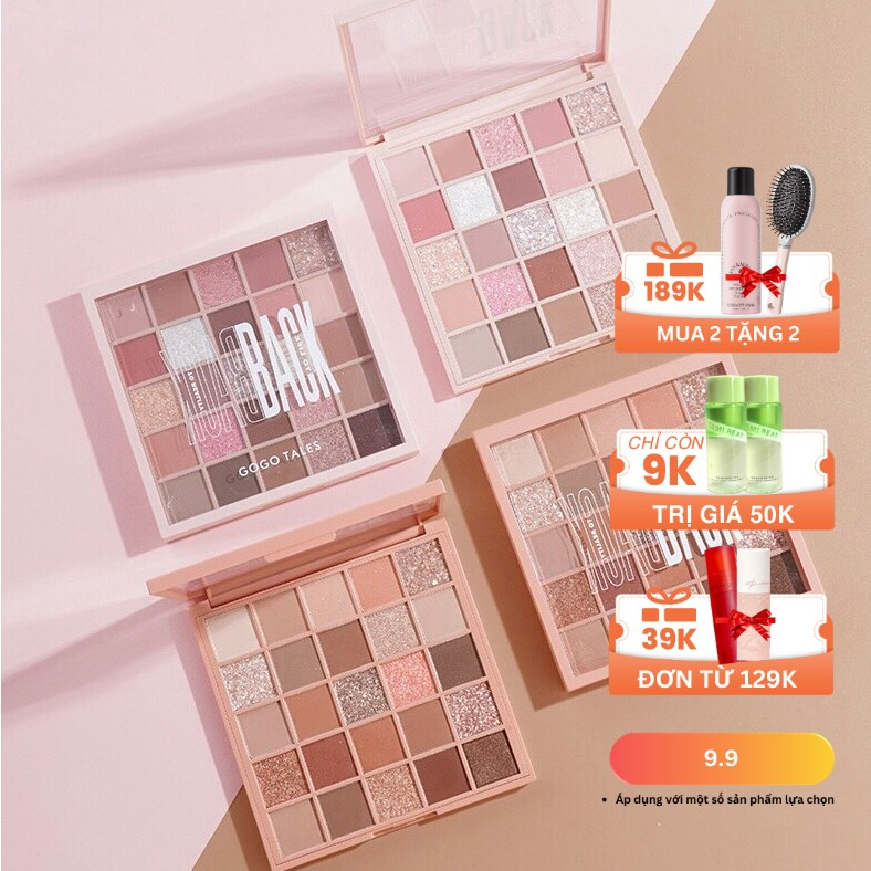 Bảng phấn mắt 25 ô màu GOGO TALES Crystal Color Charming Eyes tông cam ...