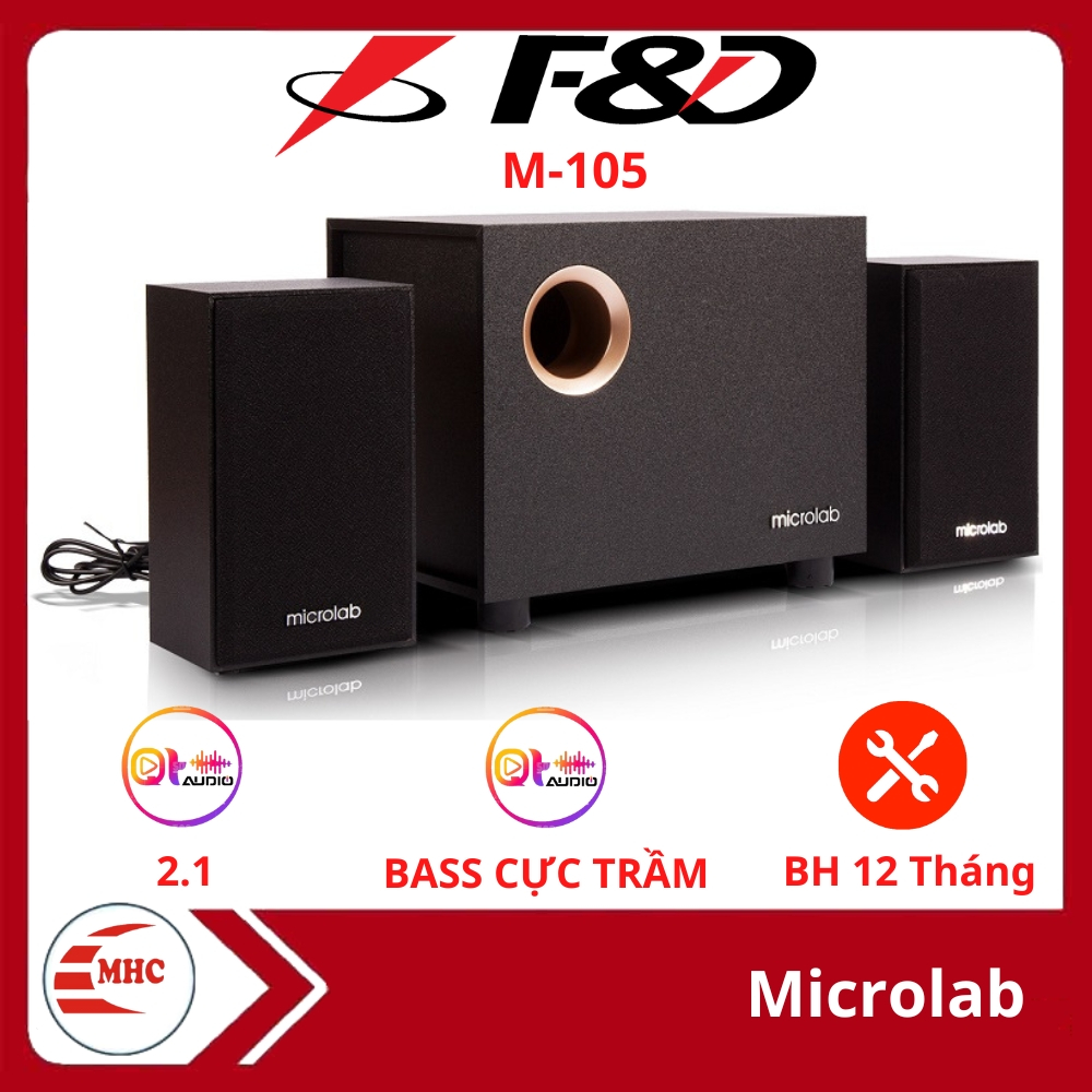 Loa máy vi tính 2.1 Microlab M105- Bass trầm ấm, Công suất 10W, bảo ...