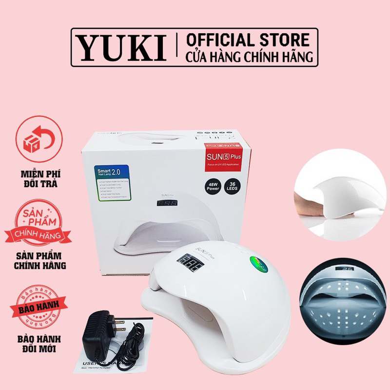 Máy hơ Sun5 plus - máy hơ gel Sun5 UV/LED tem xanh 48w 36 bóng bảo hàng 7 tháng - máy hơ nail ...