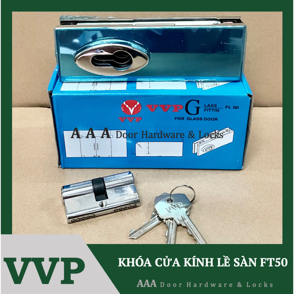 Khoá cửa kính bản lề sàn VVP Thái Lan inox FL50 | Shopee Việt Nam