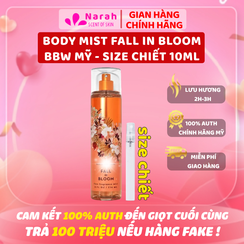 Fall In Bloom 10ml - Xịt thơm toàn thân body mist Bath and Body Works ...