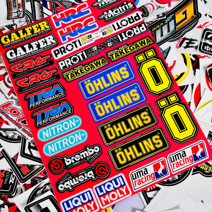 Tem Logo Sticker Nhiều Thương Hiệu Nổi Tiếng Dán xe chữ HRC,Ohlins ...