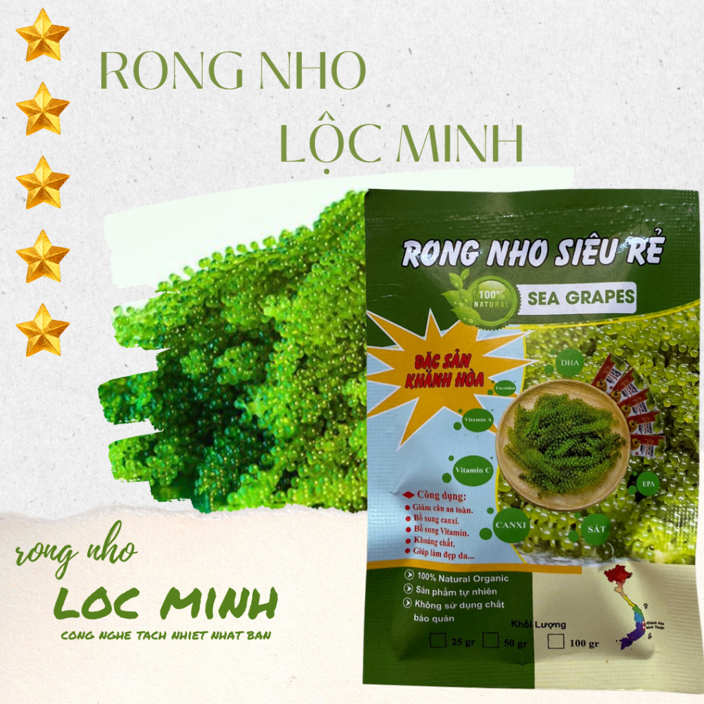 [10 GÓI 10GR] RONG NHO TÁCH NƯỚC TÁCH NHIỆT LỘC MINH 30GR RONG TƯƠI NỞ ...