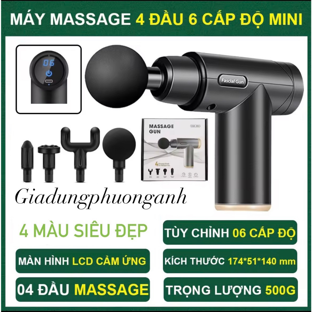 Máy Massage Cổ Vai Gáy Máy đấm Lưng Massage Mini Trị Liệu Cổ Vai Gáy 4 đầu 6 Chế độ Shopee