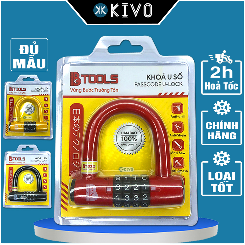 Ổ Khóa Mã Số Chống Trộm BTOOLS CAO CẤP CHÍNH HÃNG - Ổ Khóa Cửa Chống Cắt - Khoá Chữ U Chống Trộm ...