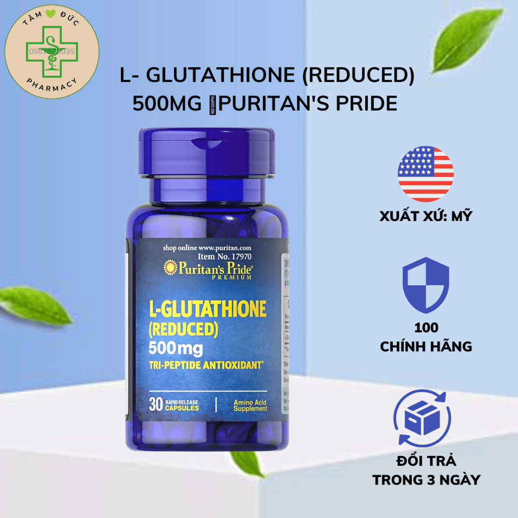 Viên Uống Trắng Da, Mờ Nám, Thải Độc L- Glutathione (Reduced) 500mg ...
