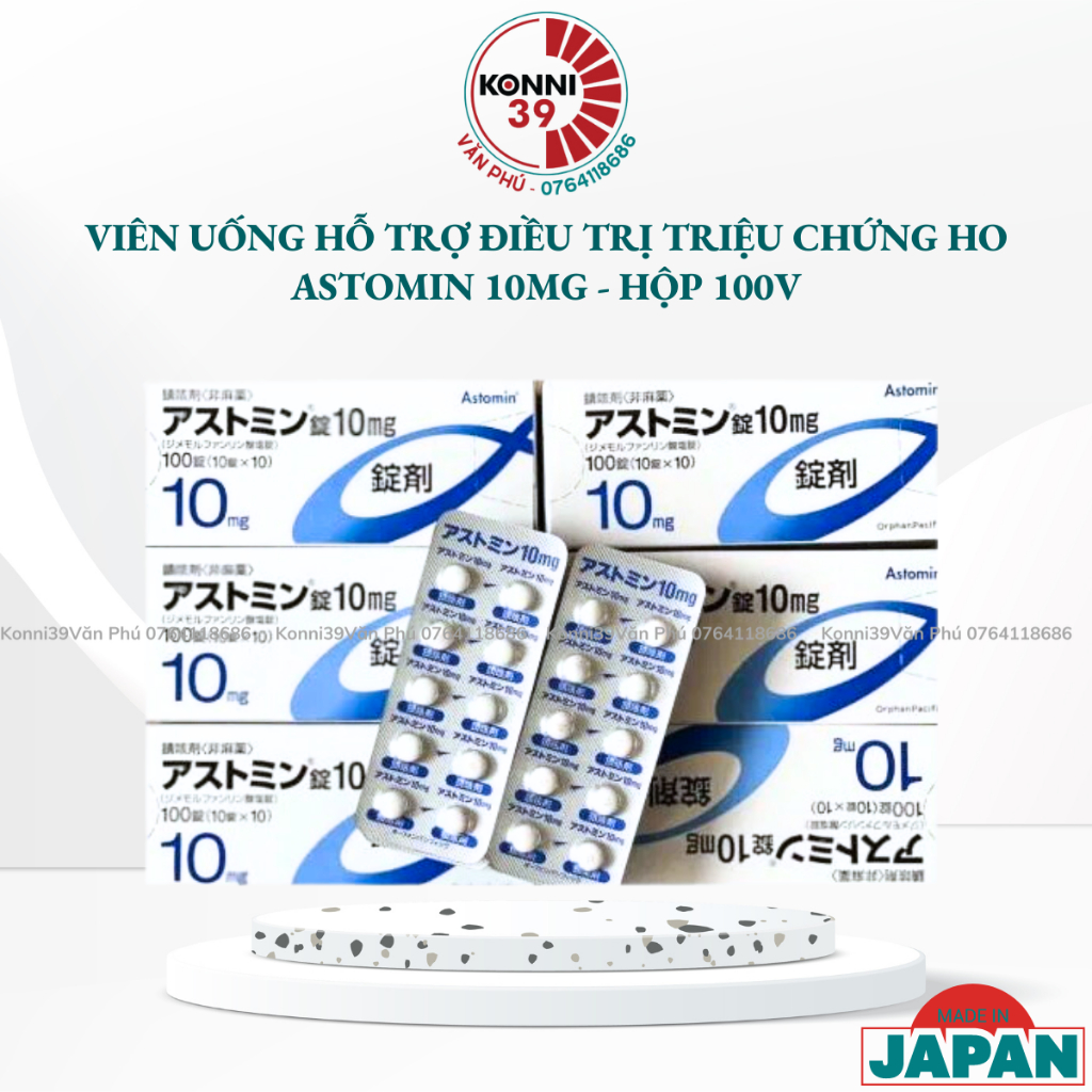 Viêm uống hỗ trợ giảm ho Nhật Bản Astomin 10mg 100 viên | Shopee Việt Nam