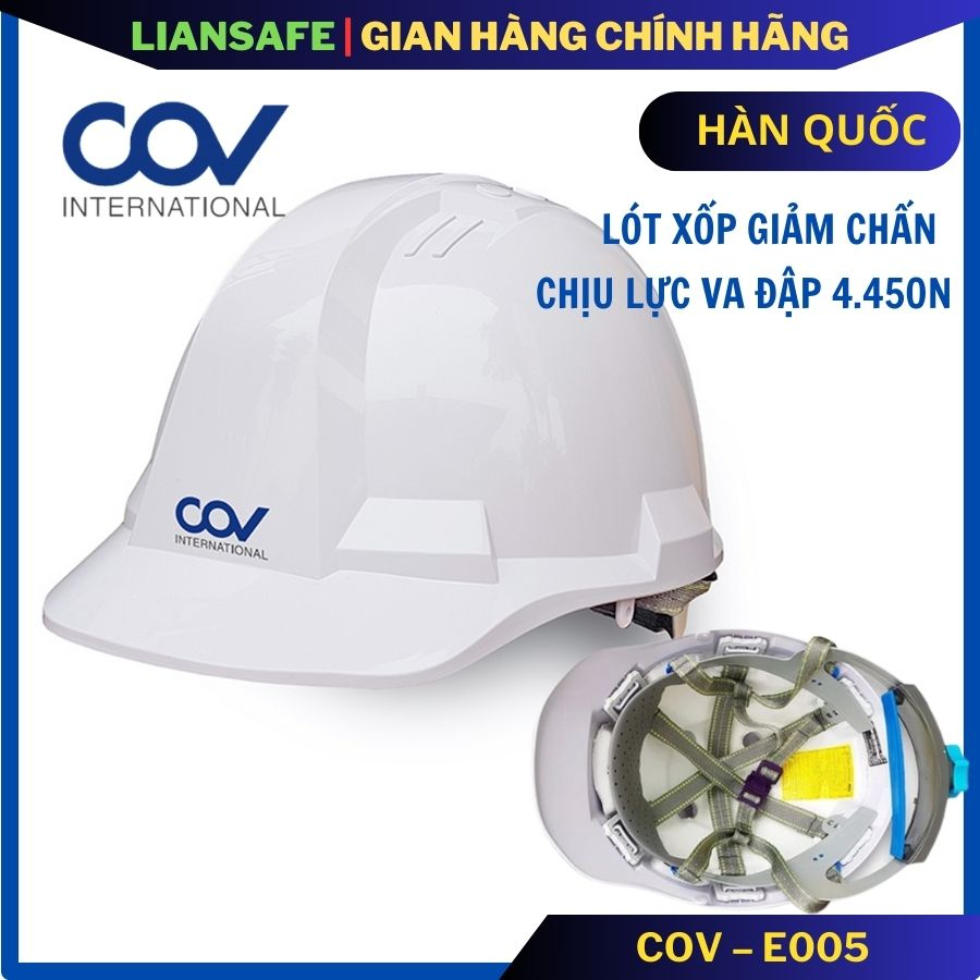 Nón mũ bảo hộ lao động Hàn Quốc COV E005 trắng vàng- Nón bảo hộ lao ...