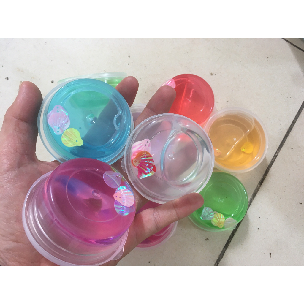 1 HỦ SLIME TRONG SIZE BÁNH FLAN - CLEAR SLIME MINI | Shopee Việt Nam