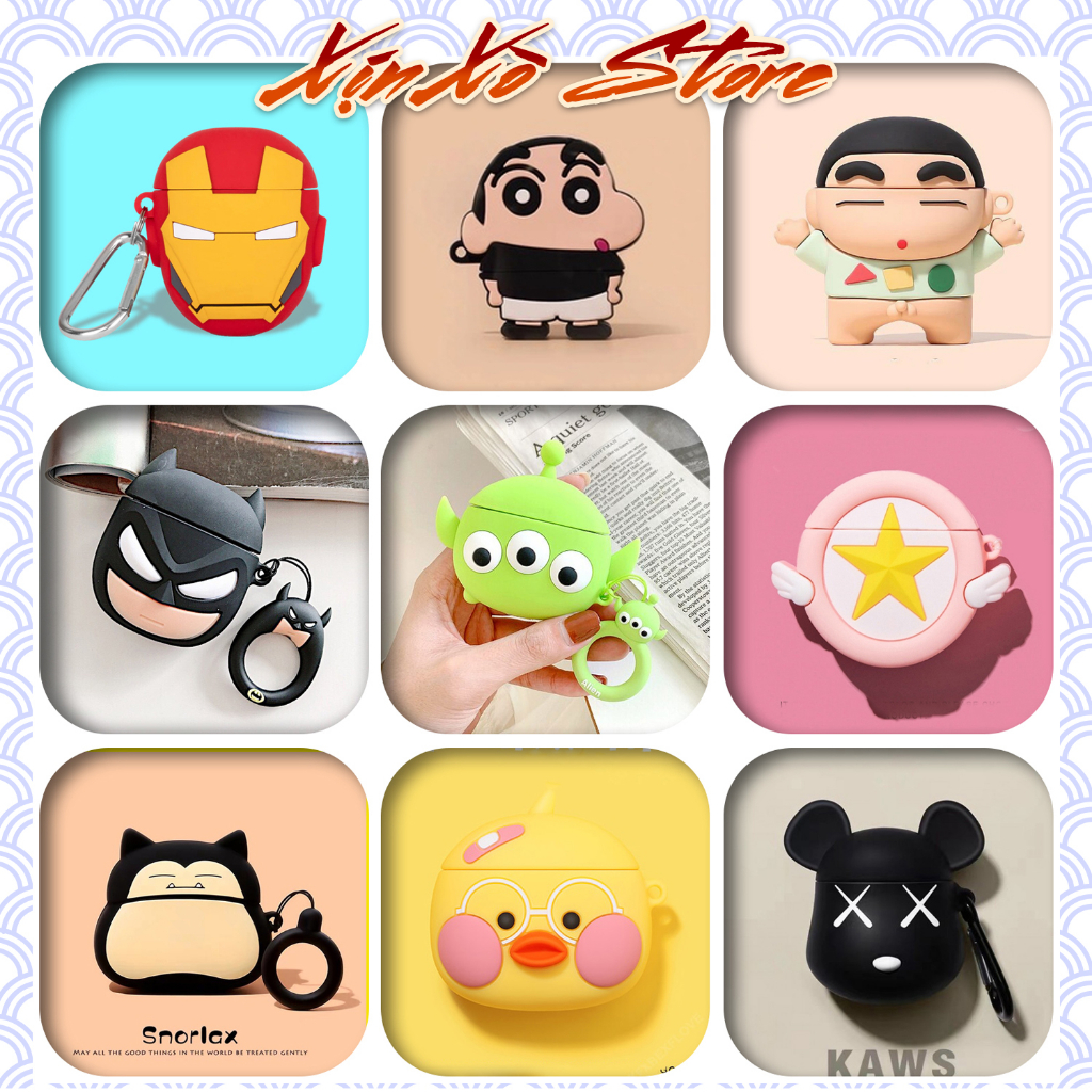 Vỏ Ốp Airpod Case Airpods 2 3 Pro Pro 2 nhiều mẫu Cute kèm móc khóa bảo ...