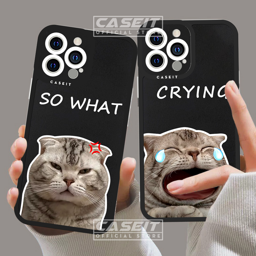 Ốp lưng iphone cạnh vuông Caseit mèo biểu cảm mèo khóc crying meme x/11 ...