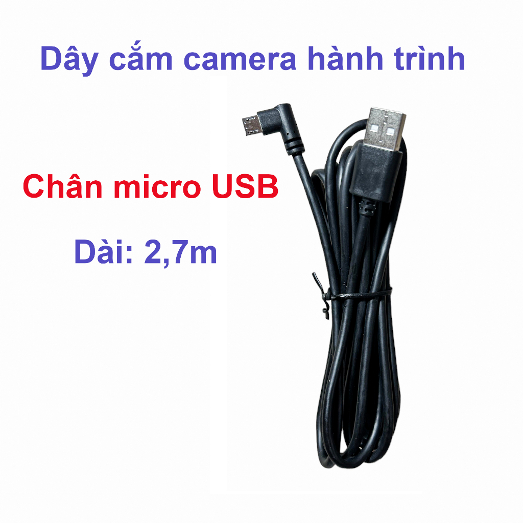 Dây cắm công micro USB camera hành trình ô tô dài 2,7m (T3) | Shopee ...