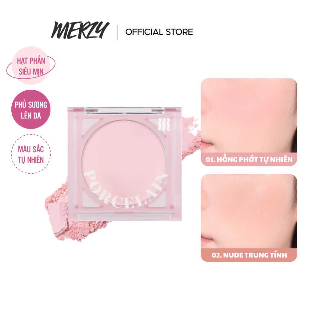 Phấn Má Hồng Dạng Nén Mịn Nhẹ, Lâu Trôi Merzy Porcelain Cheek Blusher 4 ...