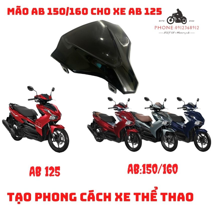 Mão ( Kính) chắn gió gắn cho xe AirBlade (AB) 125 đời 2020, 2021, 2022, 2023 - Thay thế lên AB ...