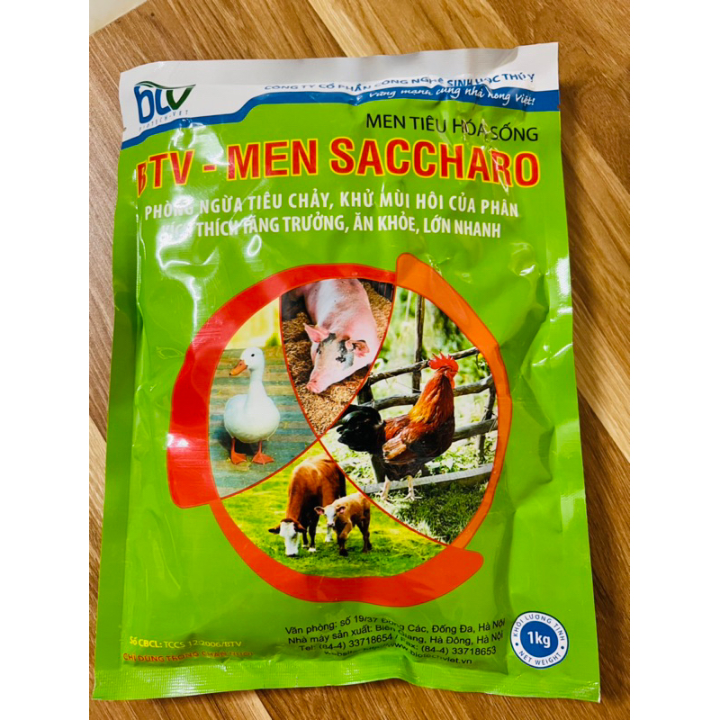 BTV-men Saccharo gói 1kg(men ngừa tiêu chảy,kích thích tăng trọng ...