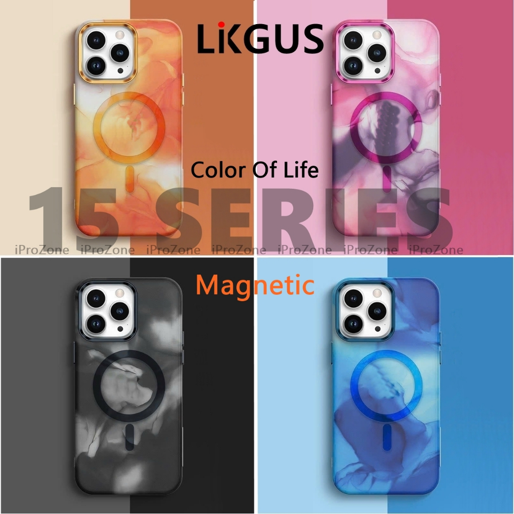 Ốp lưng nhám khói LIKGUS Color Magnetic Case cho IPhone 15 Pro Max / 14 ...