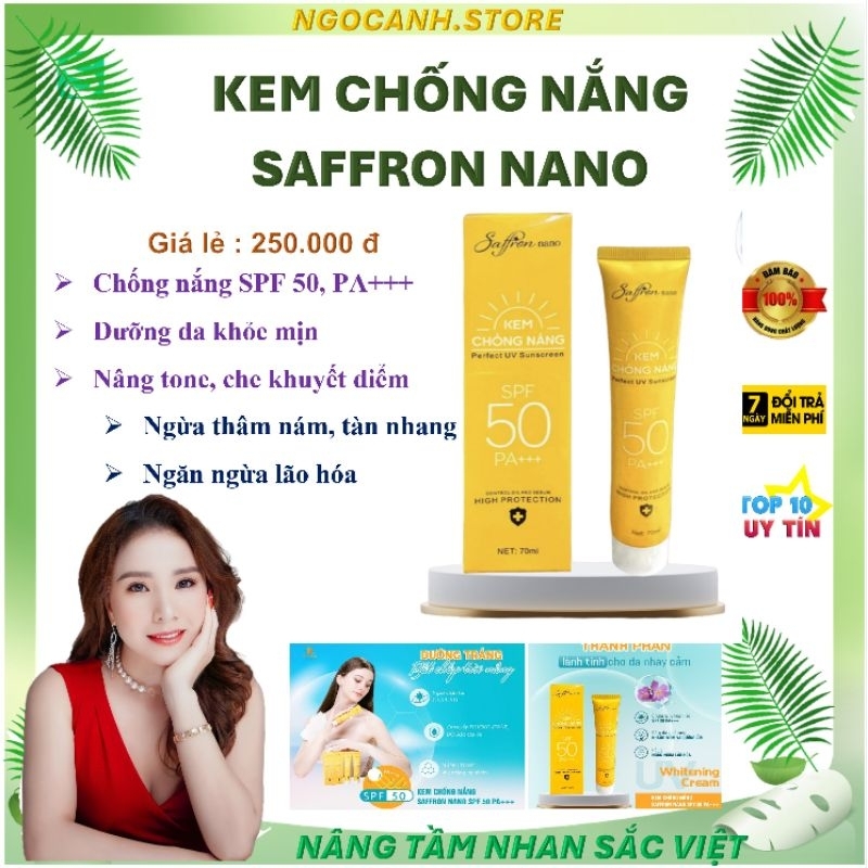 [KEM CHỐNG NẮNG - SAFFRON NANO - TÙY TÂM PHARMA] SPF 50, PA+++ | Shopee ...