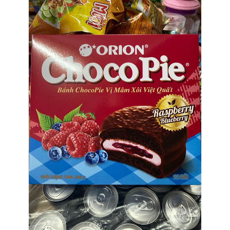 Bánh Chocopie Orion hộp 12 cái x 28g Vị việt quất mới | Shopee Việt Nam